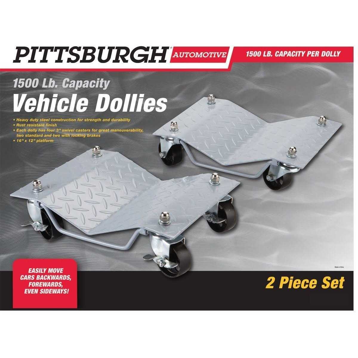 Pittsburgh Automotive 1500 lb. Capacity Vehicle Dollies 2 Piece ...