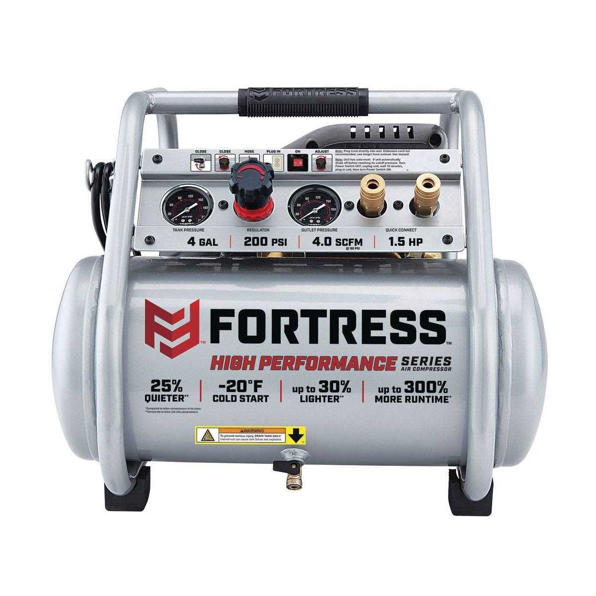 Hft Fortress Air Compressor 4 Gallon 200 PSI High Performance Fortress - Hardware&Tools Online Store