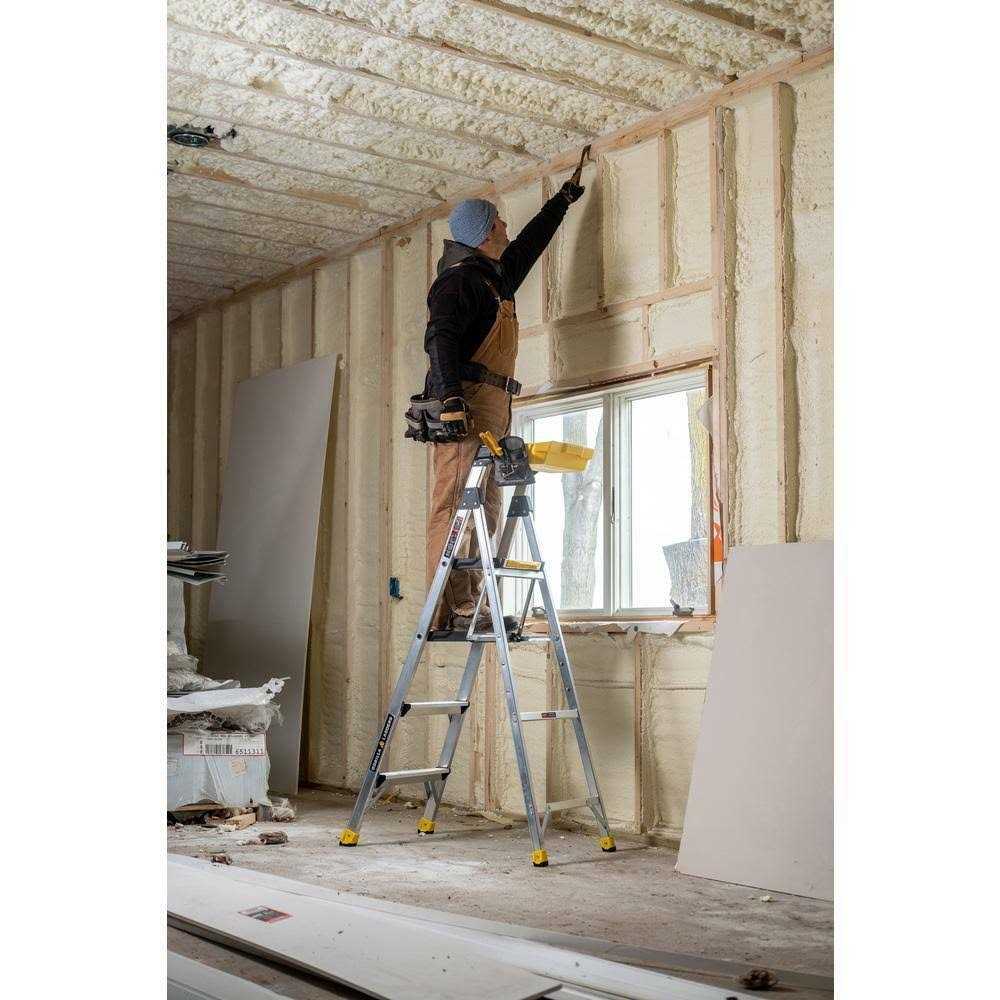 Gorilla Ladders 5.5 ft. Aluminum Dual Platform Heavy-Duty Ladder with ...