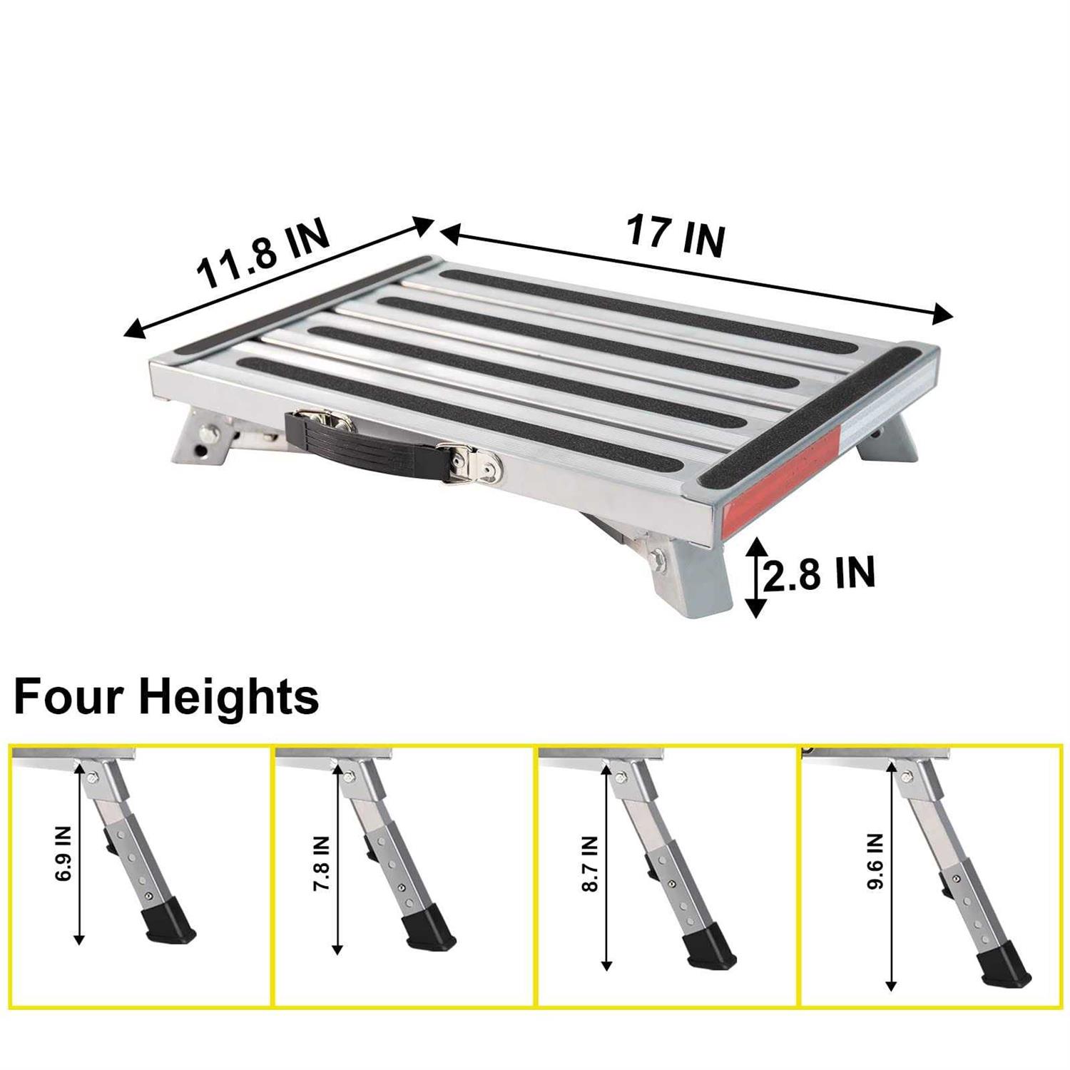 Safety RV Steps, Yagud Height Adjustable Folding Platform Step with 17 ...