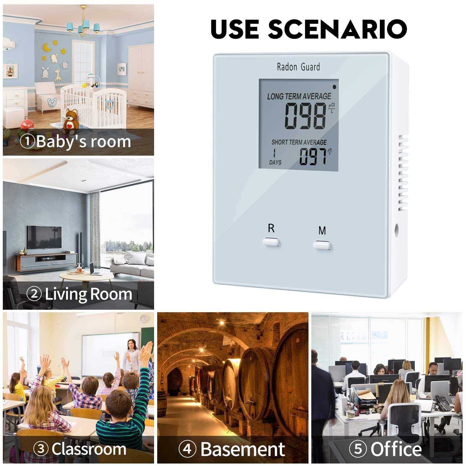 Home Radon Detector, Portable Radon Meter, Elifecity Long and Short ...