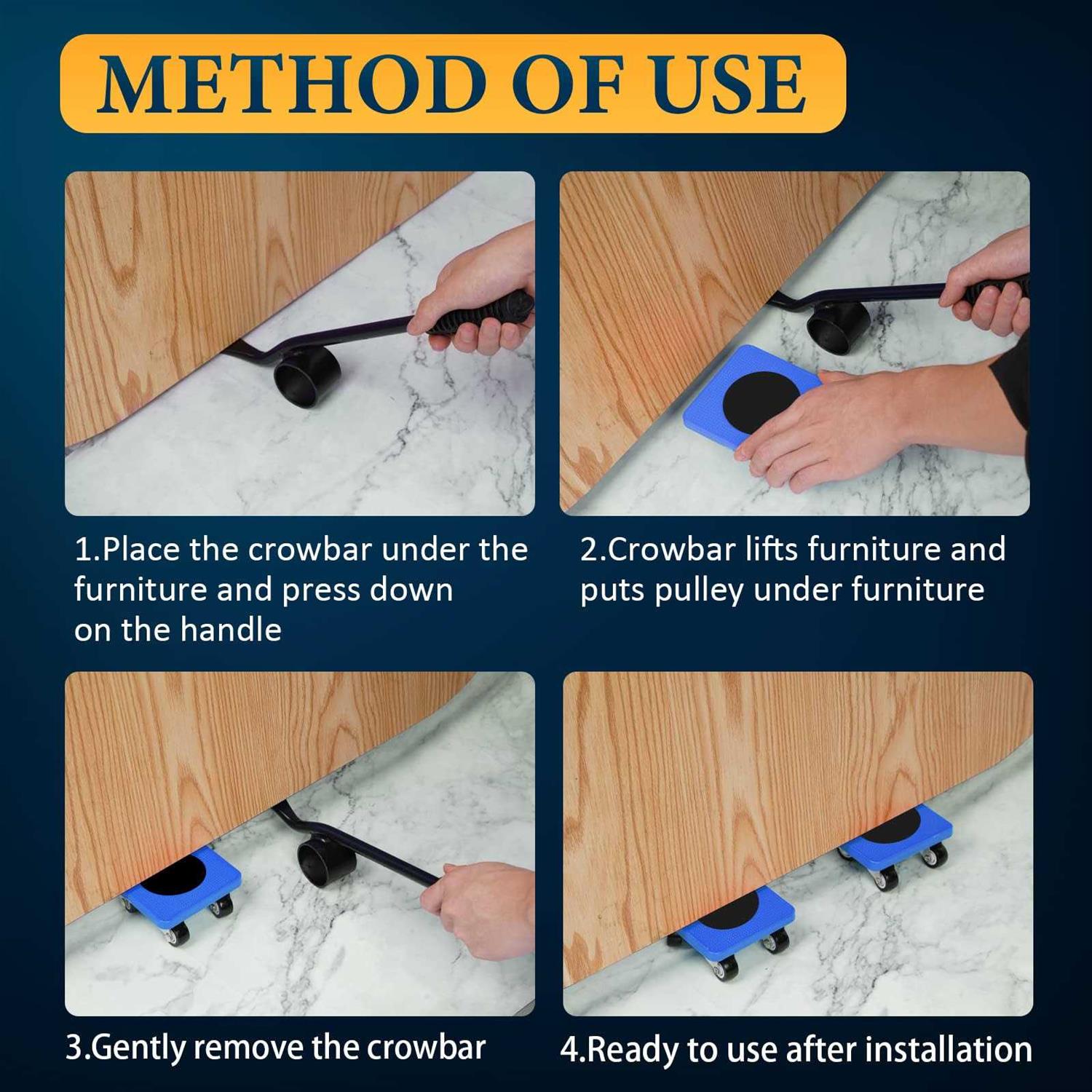 Gileolant Furniture Movers with Wheels & Furniture Lifter Set 360 ...