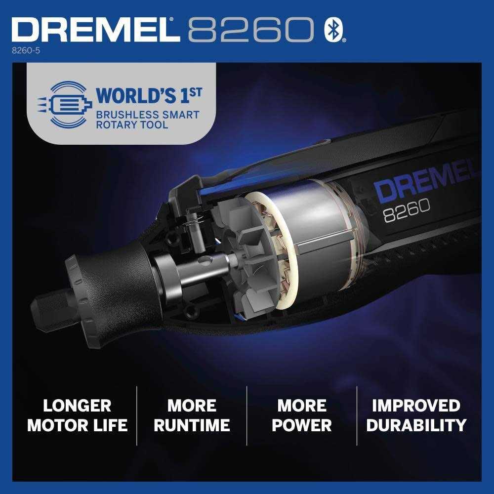 Dremel 8260-5 12V Cordless Brushless & Connected Rotary Tool Kit ...