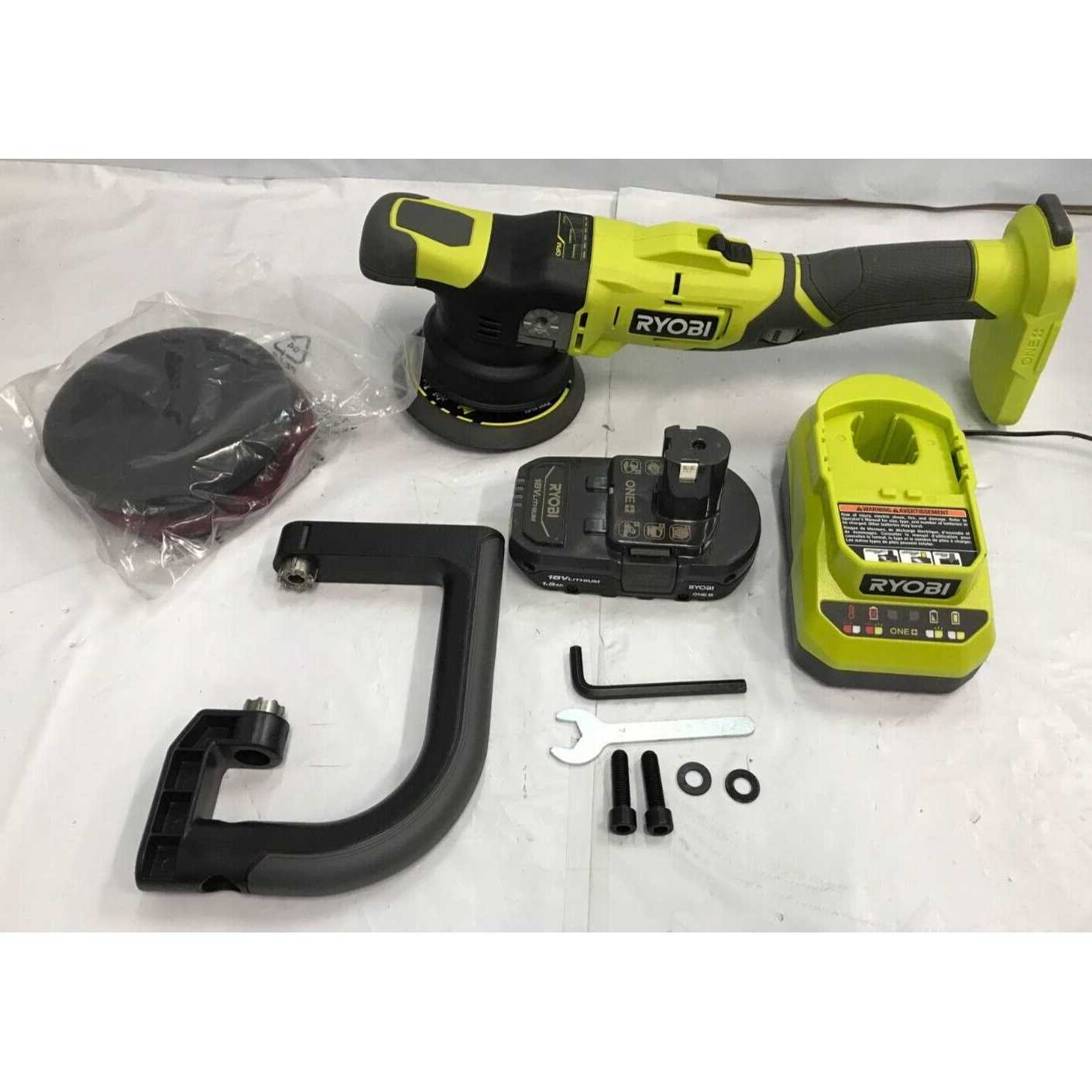 RYOBI ONE+ 18V Cordless 5 in. Variable Speed Dual Action Polisher Kit ...