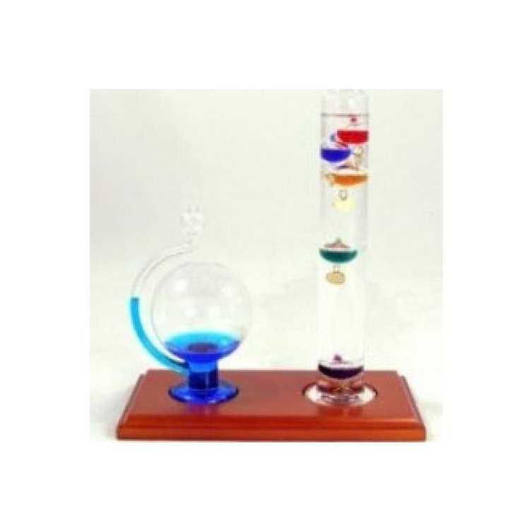 Lily's Home Galileo Thermometer with Etched Glass Globe Barometer ...