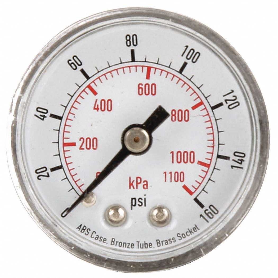 Pressure Gauge 0to160 psi 4FLZ8 - Hardware&Tools Online Store