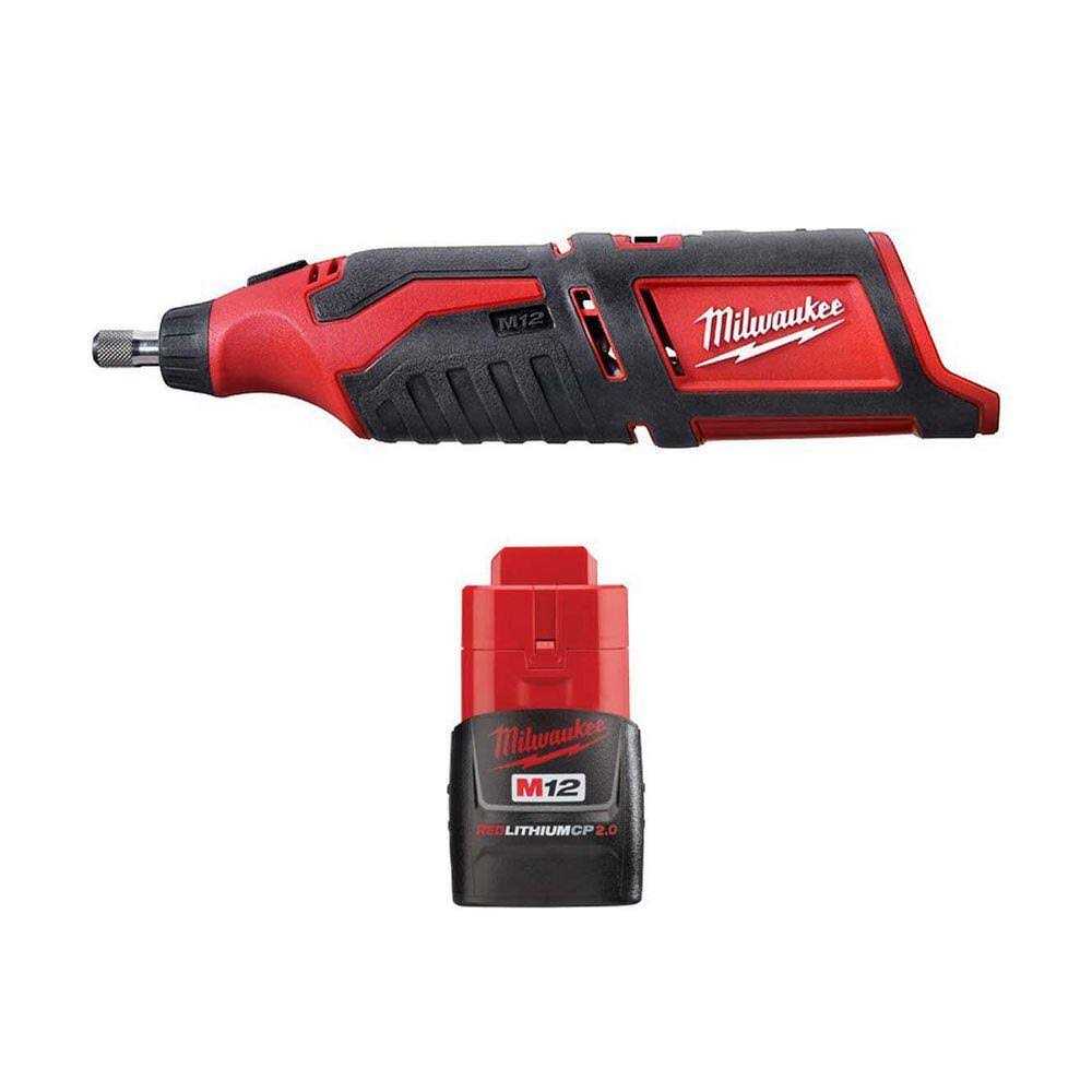 Milwaukee M12 Lithium-Ion Cordless Rotary Tool Ah 2.0 Ah - Hardware ...