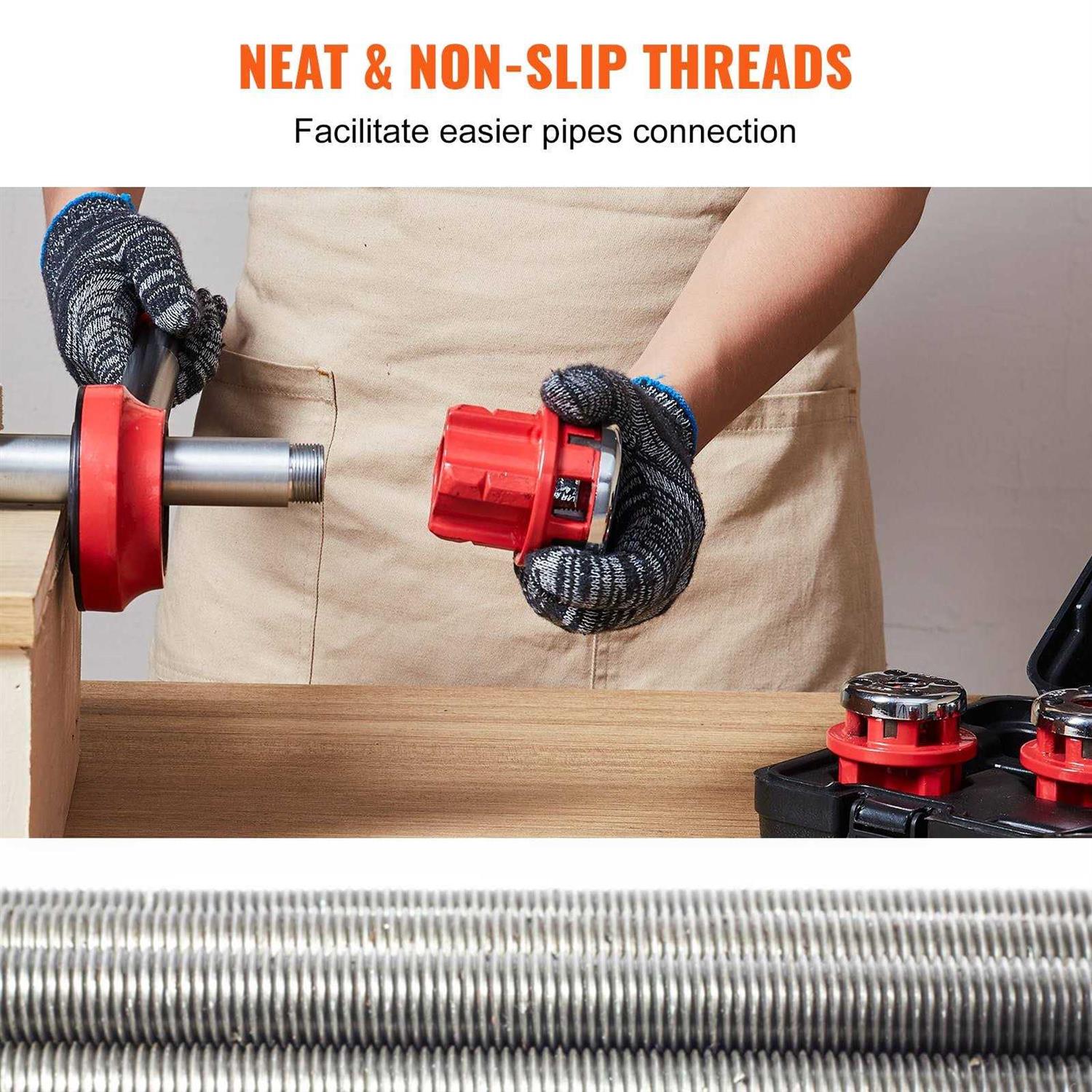 VEVOR Ratchet Pipe Threader Kit 1/2 NPT 3/4 NPT 1 NPT Manual Ratcheting ...