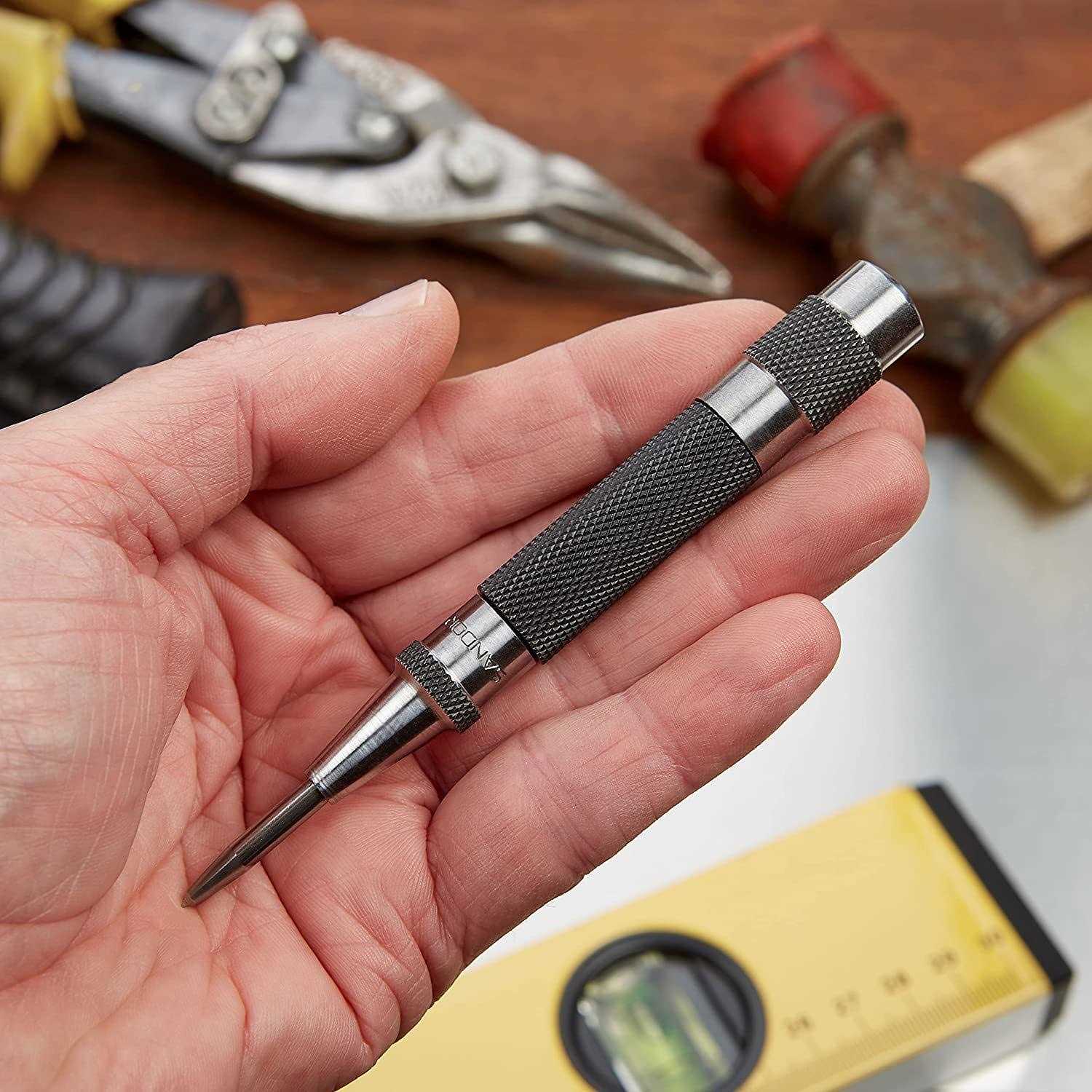 Sandor Heavy Duty Automatic Center Punch With Hardened Steel Pack of 2 ...