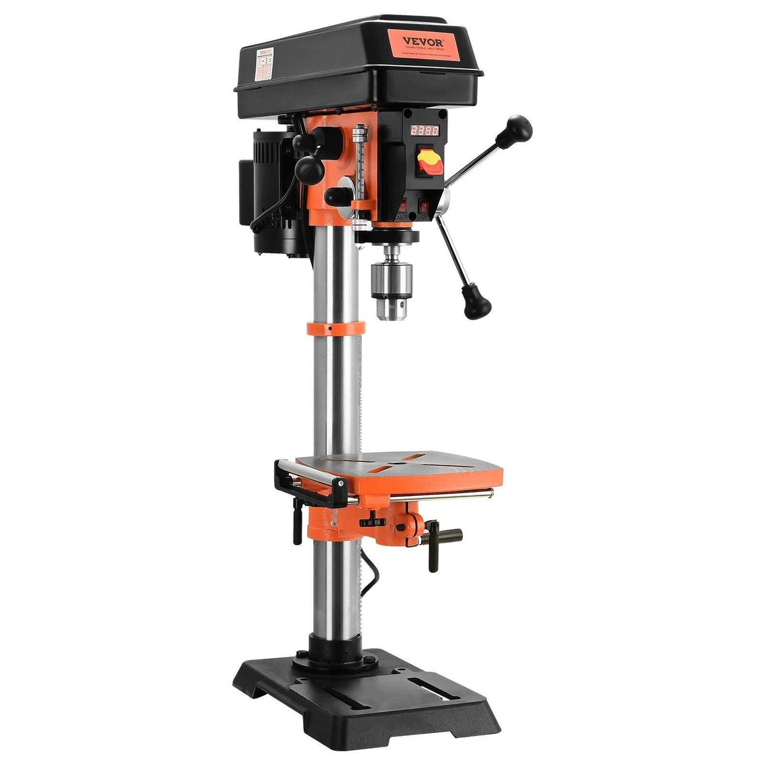 VEVOR 12 in Benchtop Drill Press 5 Amp 120V Variable Speed Cast Iron ...