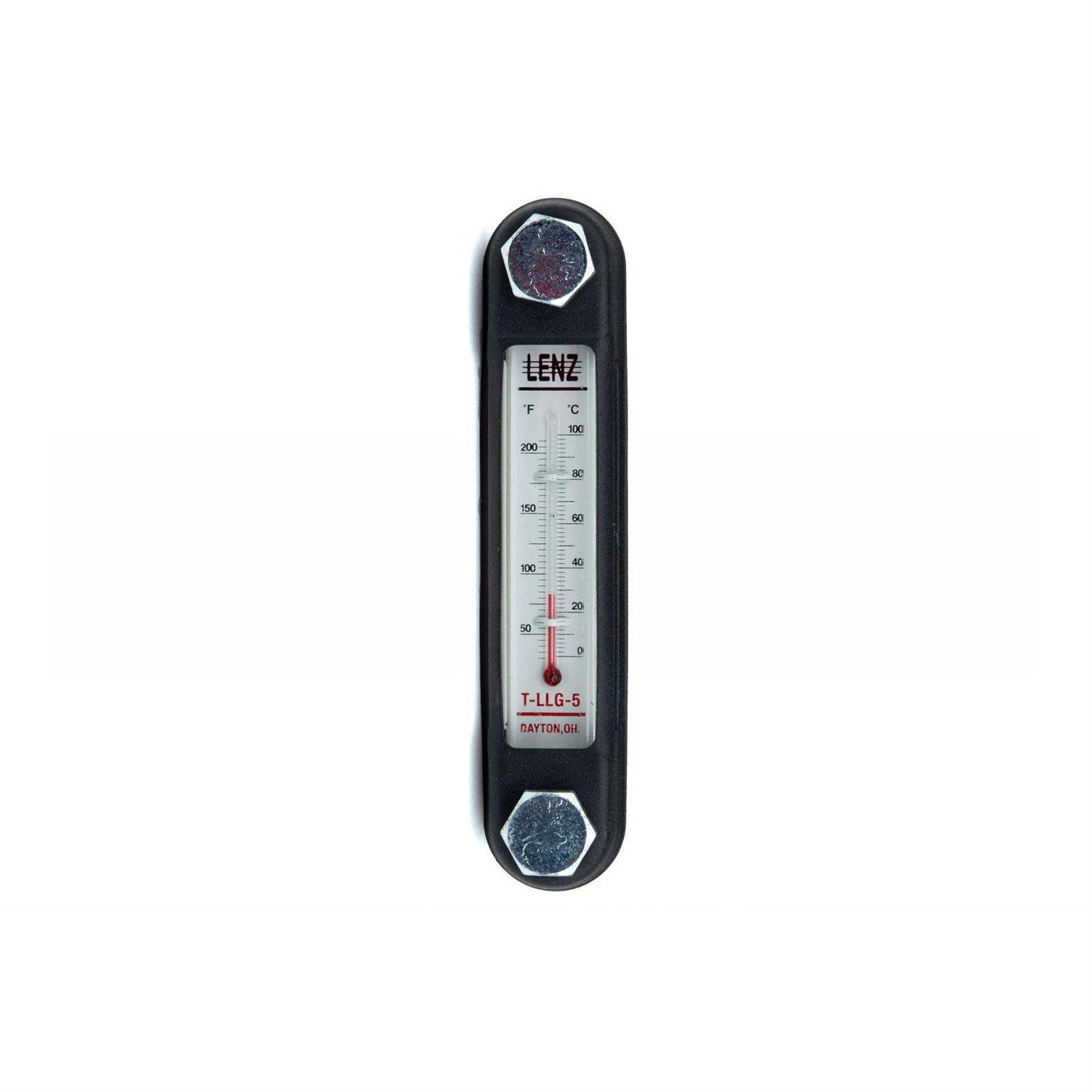 Lenz T-LLG-5 6.1'' Fluid Level Gauge with Thermometer Polyamide Coated ...