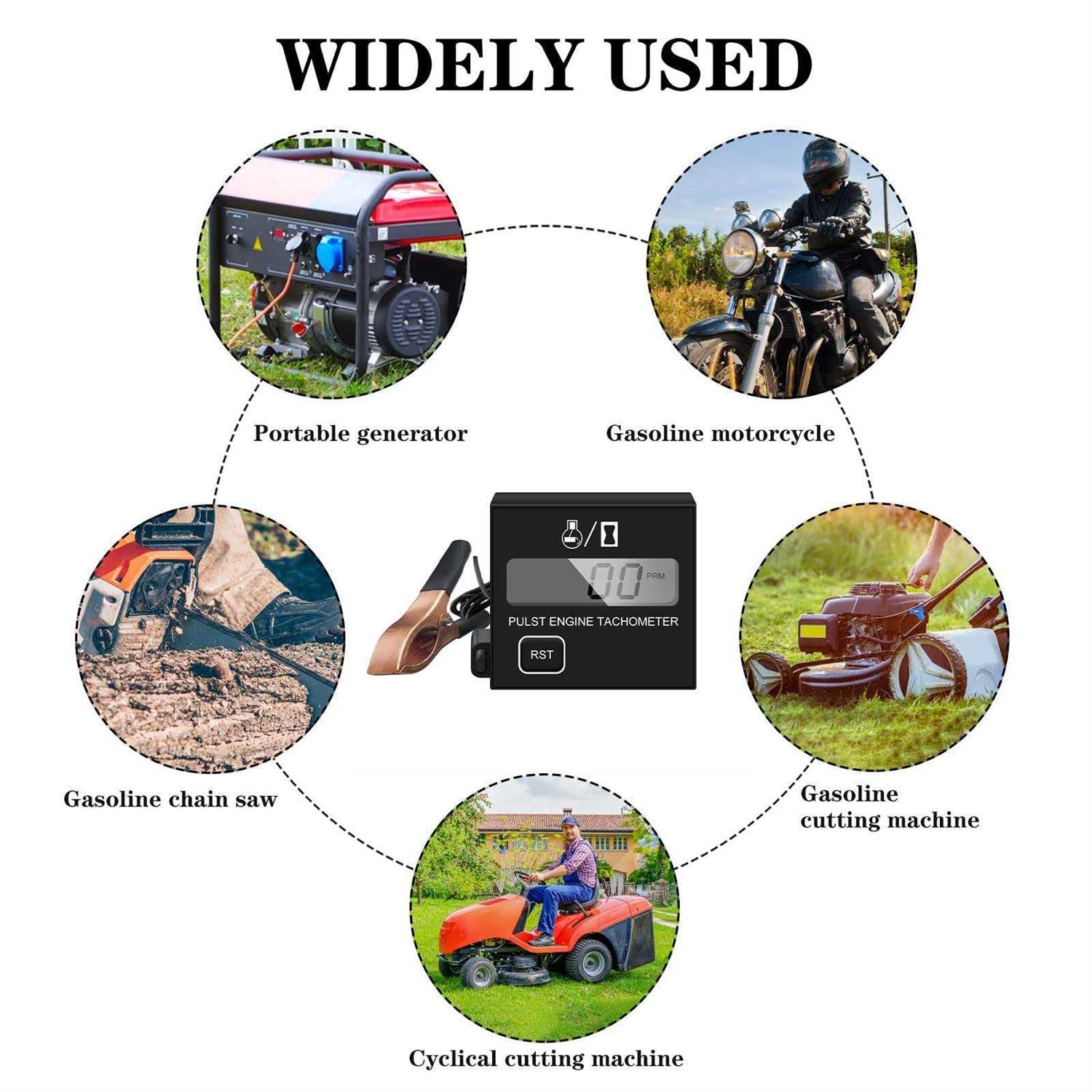 Generic Digital Tachometer Small Digital Engine Tachometer Inductive ...