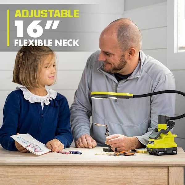 Ryobi ONE+ 18V Cordless LED Magnifying Clamp Light 2-Pack - Hardware ...