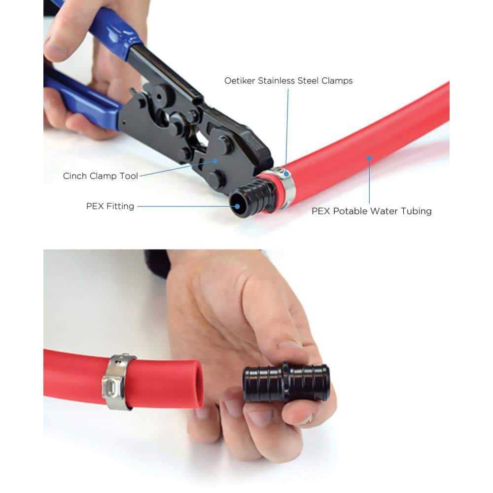 The Plumber's Choice 1/2 in. x 100 ft. PEX Tubing Plumbing Kit Crimper ...