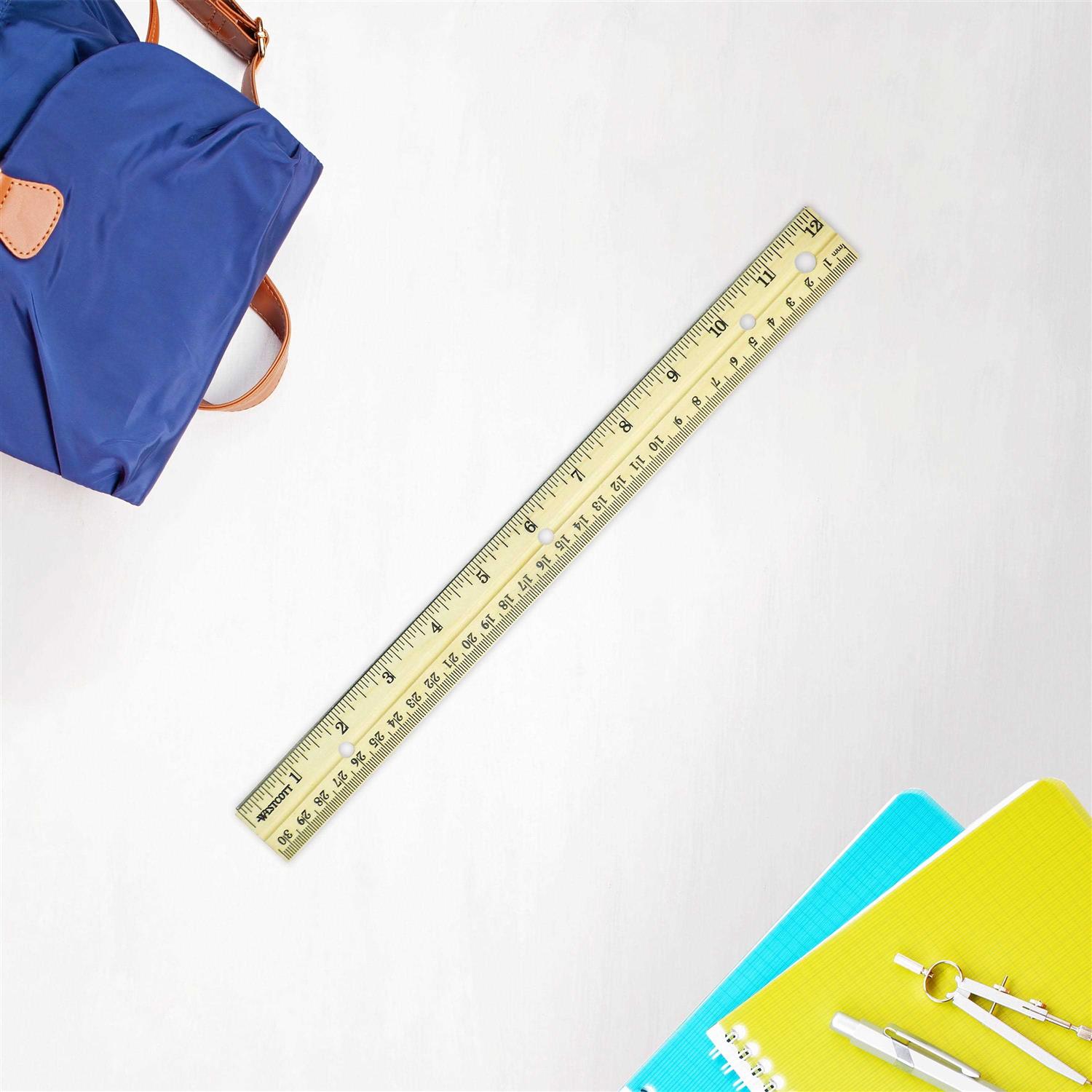 Westcott Metal Edge English/Metric Wood Ruler - Hardware&Tools Online Store