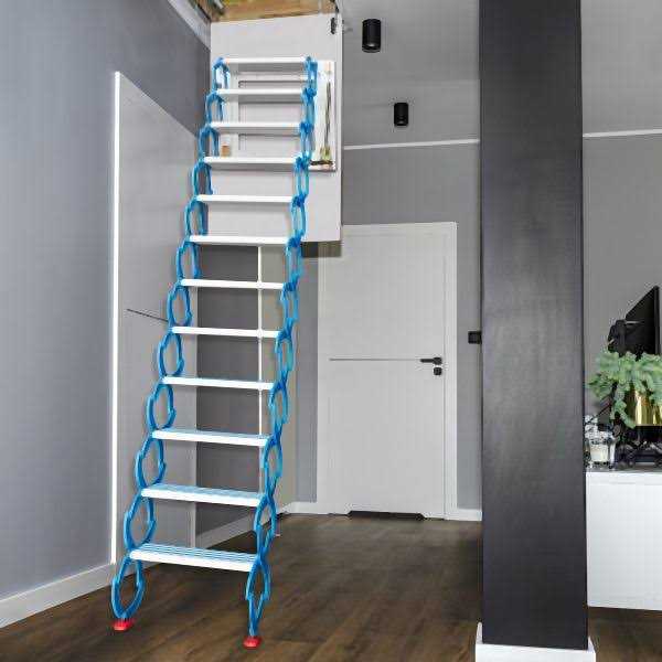 VEVOR Attic Steps Pull Down 12 Steps Attic Stairs Alloy Attic Access ...
