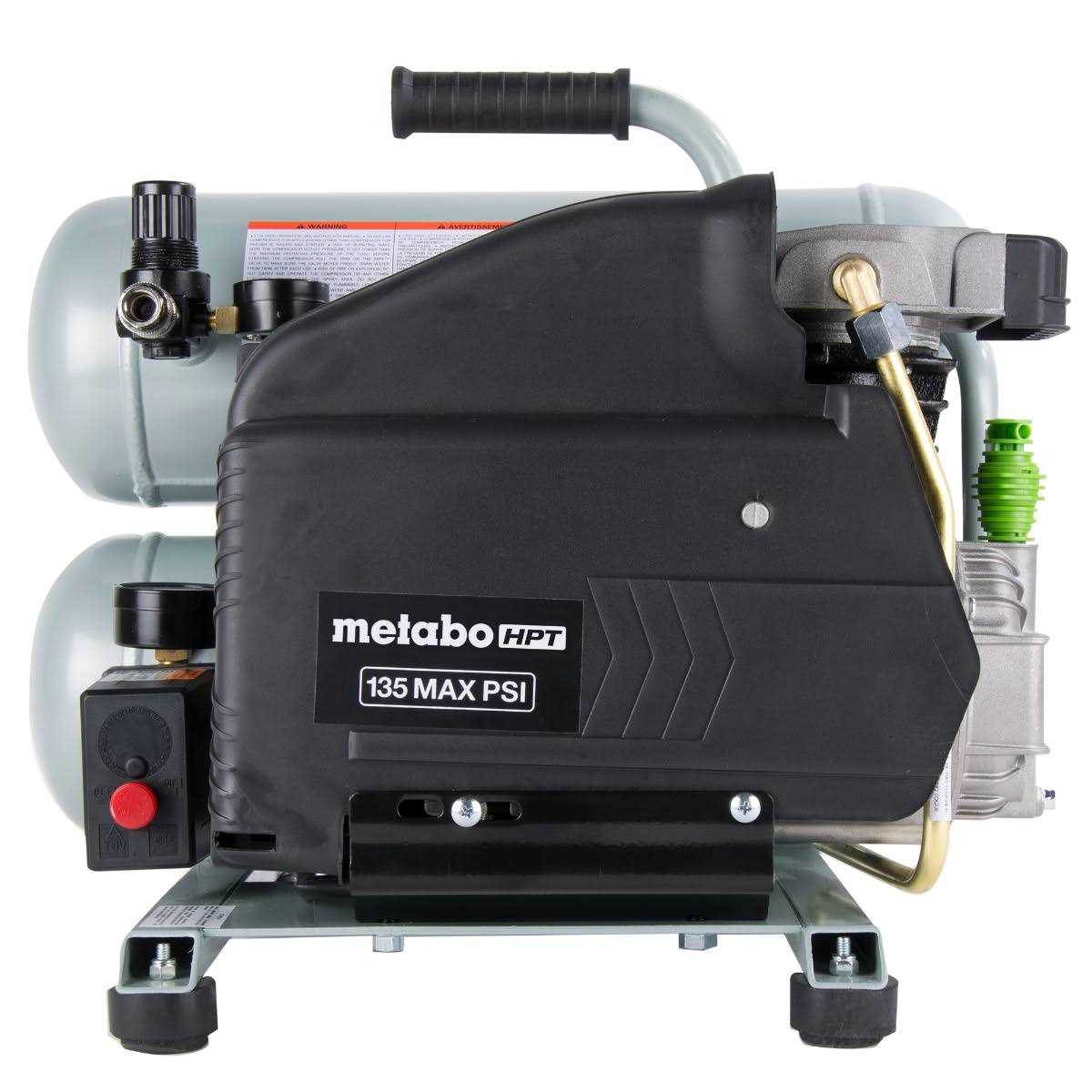 Metabo HPT-EC99SM Portable 4 Gallon Twin Stack Air Compressor ...