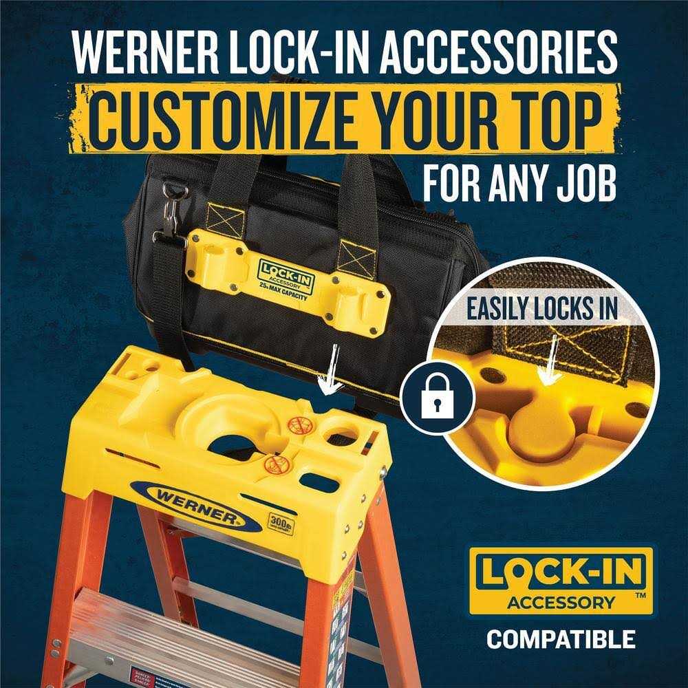 Werner 4 ft. Fiberglass Step Ladder with 300 lb. Load Capacity Type iA ...