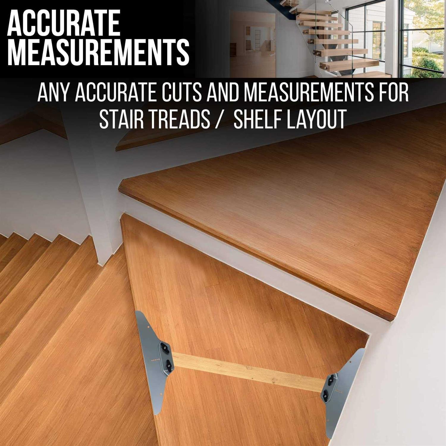 Professional Stair Tread Tool with Accurate Angle Measurement for Diy Template and Installation ...