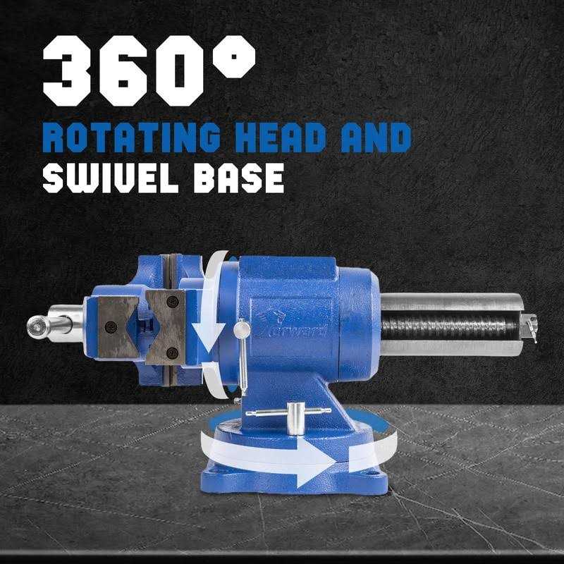 Forward DT08125A 5-Inch Heavy Duty Bench Vise 360-Degree Swivel Base ...