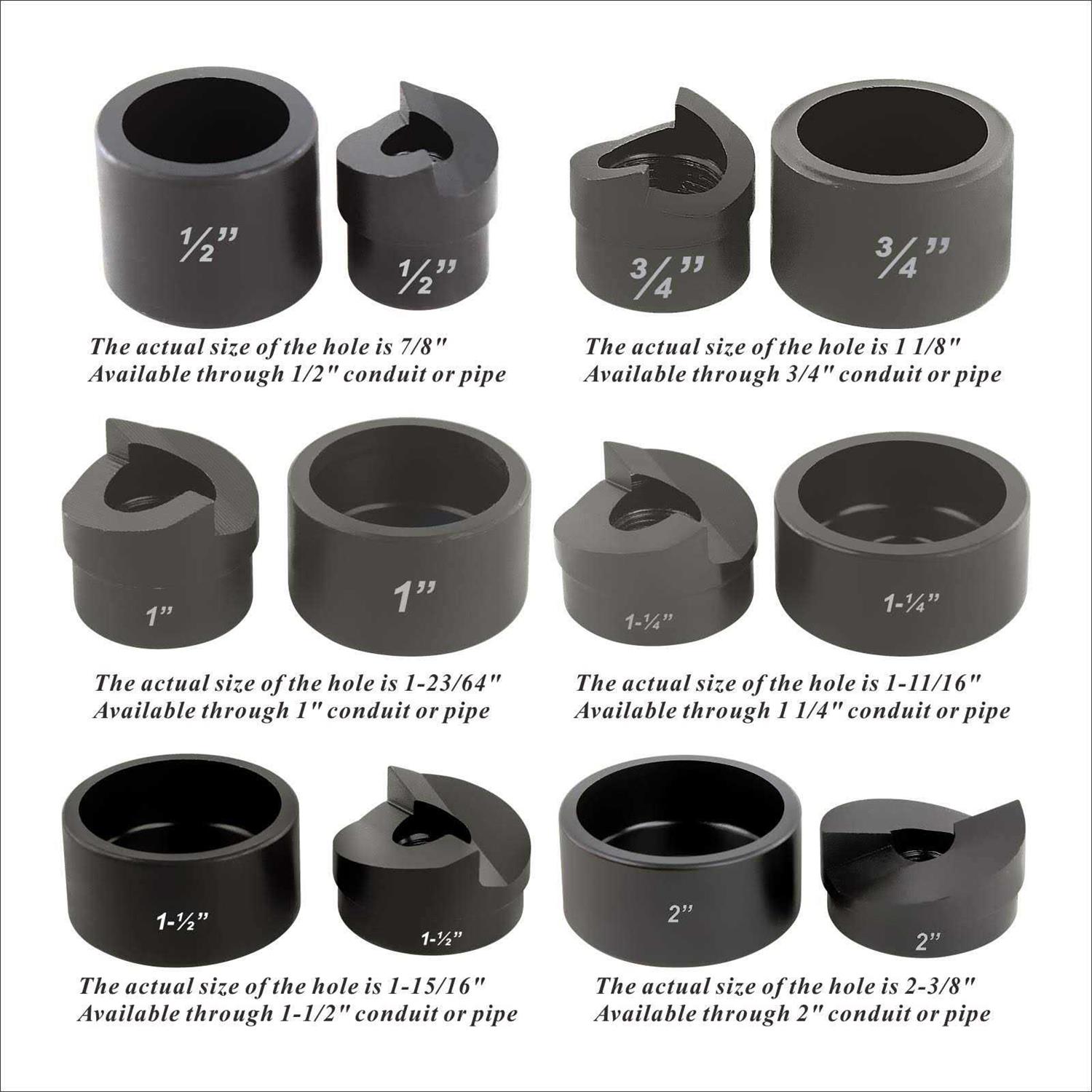 iGeelee Ratchet Knockout Hole Punch Driver Kits 1/2 to 2 inch SLUG ...