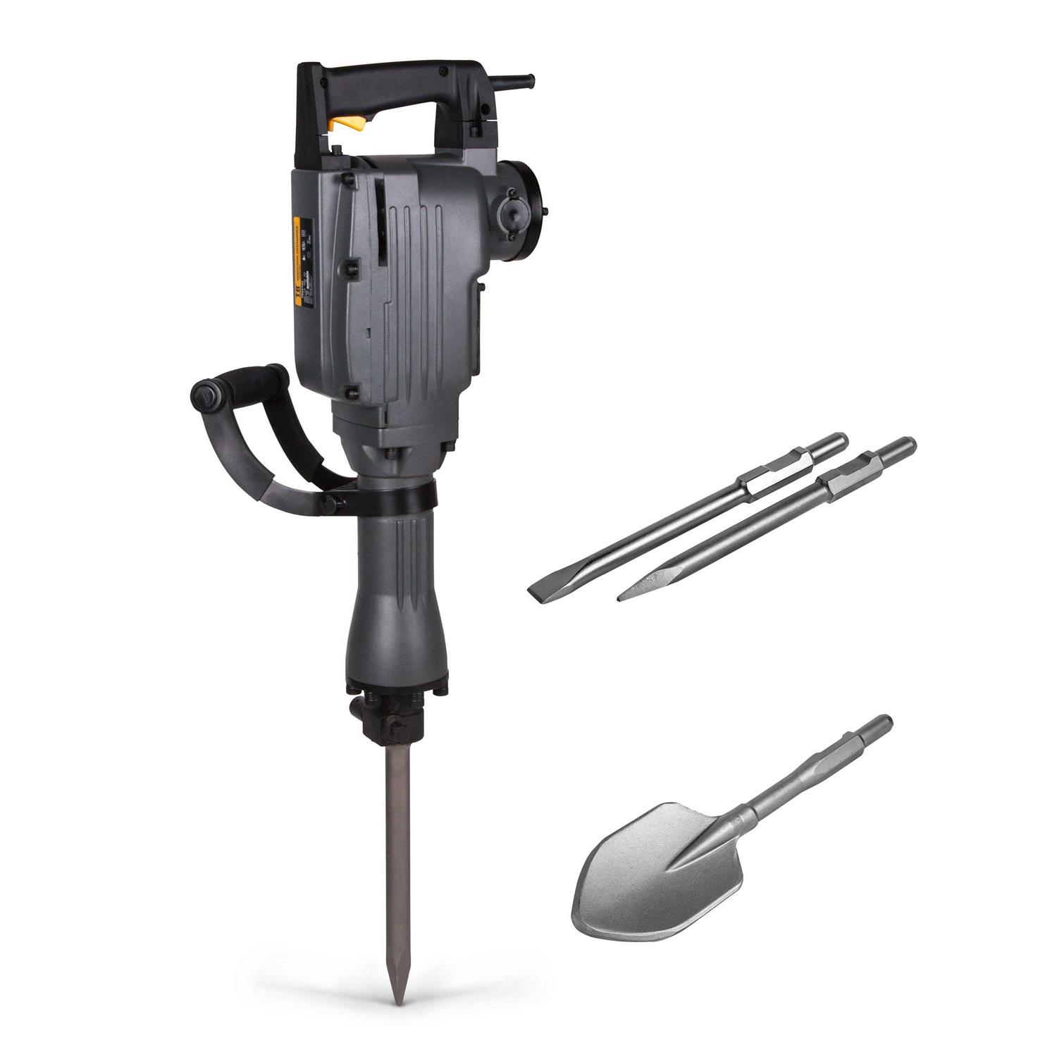 TR Industrial 11 Amp 31 lbs. Demolition Jack Hammer with Point, Flat ...