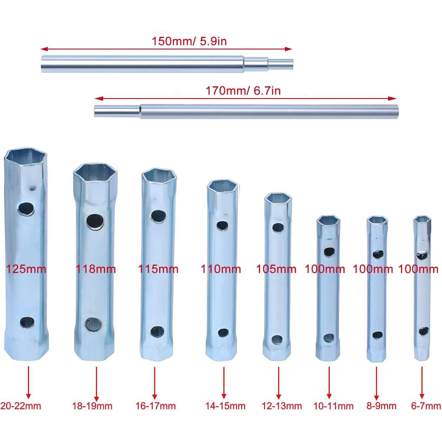 Dpwrrot 10pcs Dual-Ended Wrench Socket Plumber Back Nut Tap Spark Plug ...