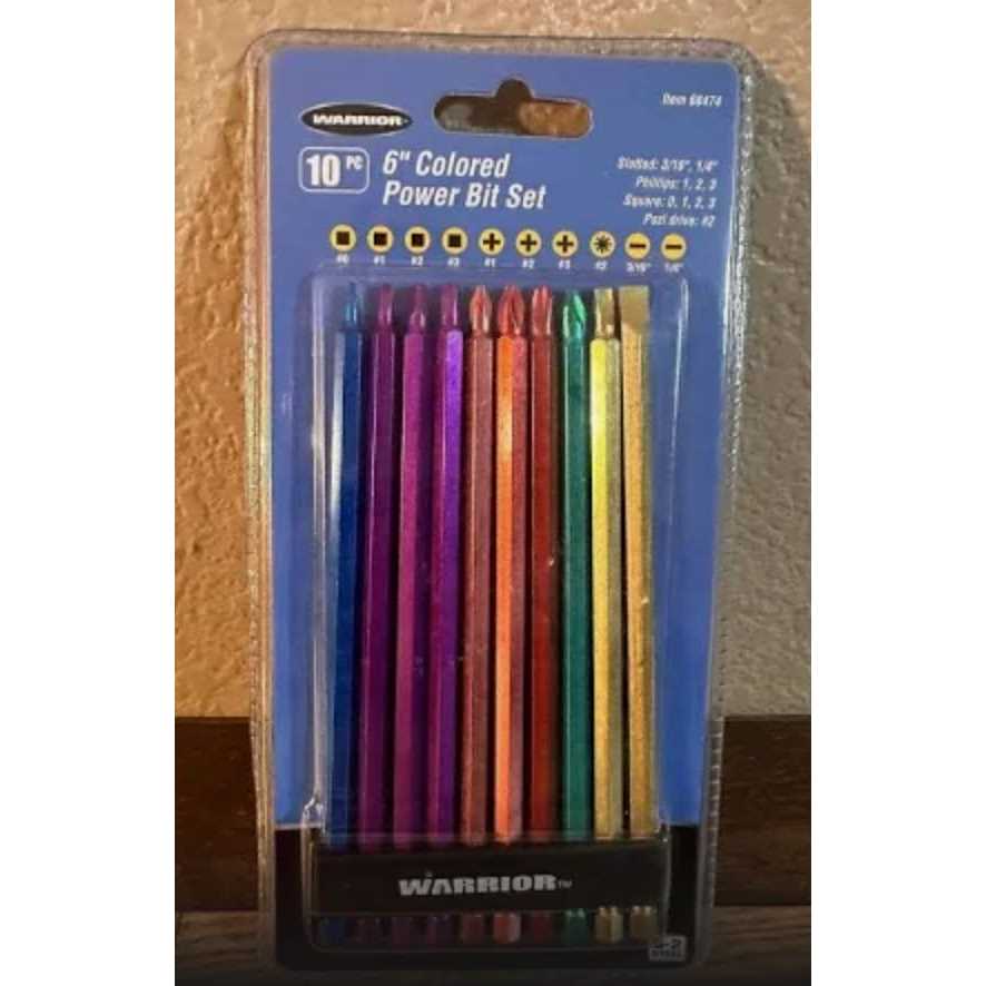 Warrior 6 in. Color Coded Power Bit Set - Hardware&Tools Online Store