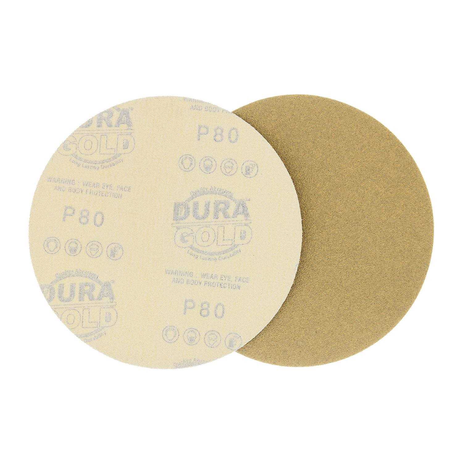Dura-Gold Premium Grit 6 inch Gold Hook & Loop 6-Hole Sanding Discs for ...