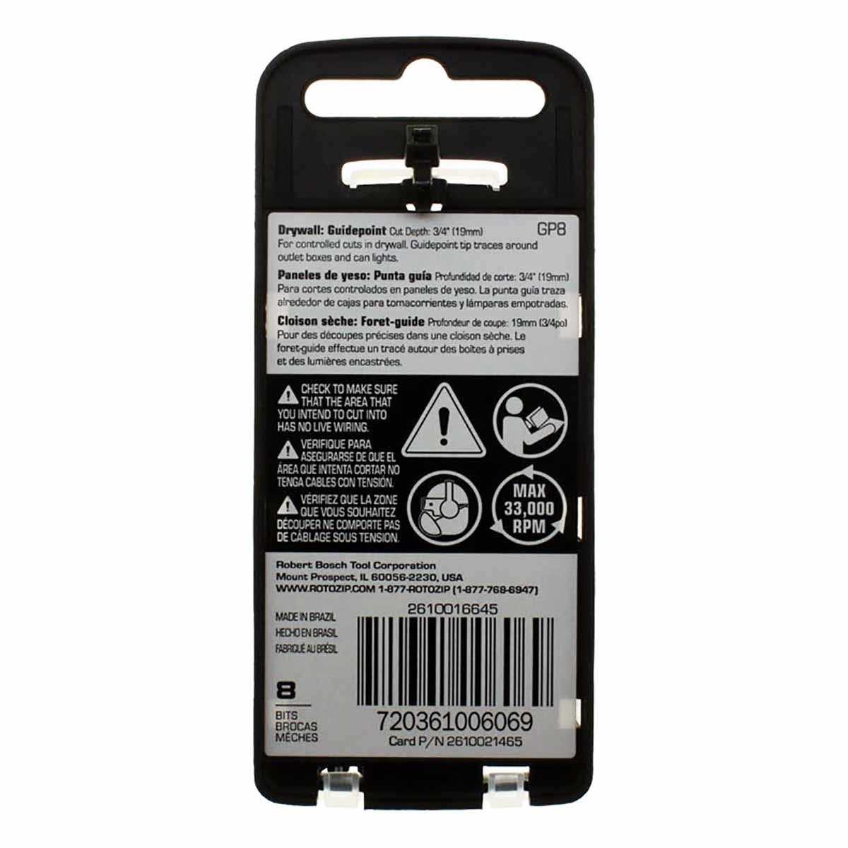 Rotozip Guidepoint Drywall Bit GP8 - Hardware&Tools Online Store