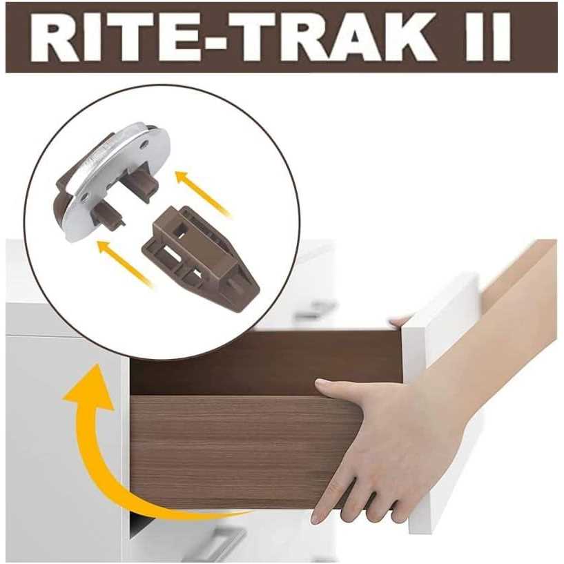 Kenlin Rite-Trak II Replacement Drawer Guide Kit Parts with Installation Tool #KRT2-168 ...
