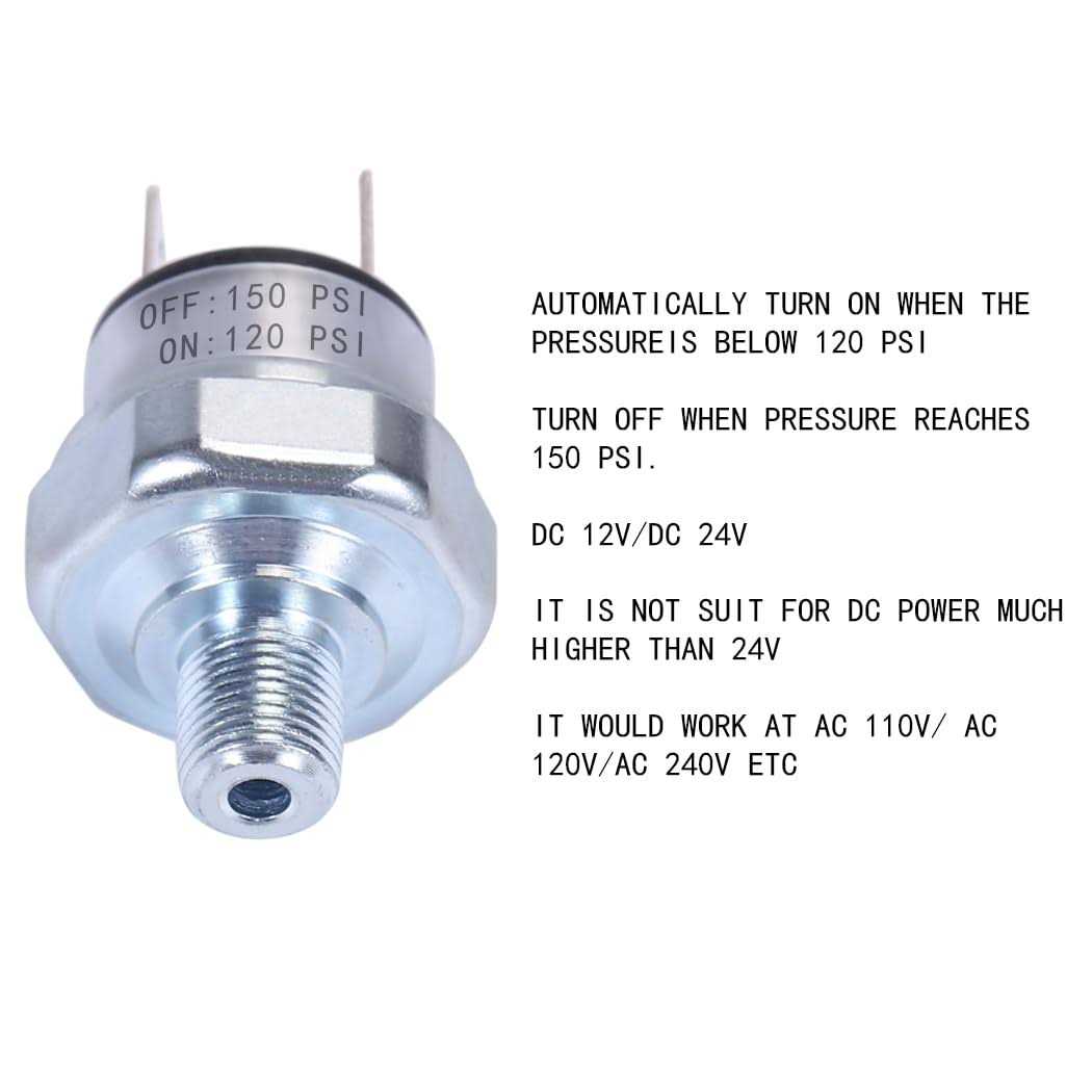 FanWayer Air Pressure Switch 120-150 PSI Pressure Switch 1/8-27 NPT DC ...
