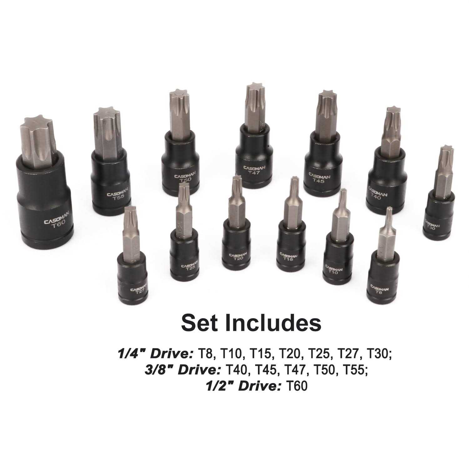 Casoman 25 Piece Torx Bit Socket and Female External Socket Set - Hardware&Tools Online Store