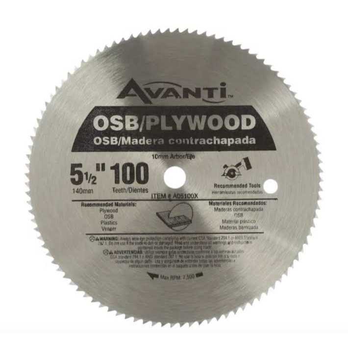 Avanti 5-1/2 in. X 100-Tooth OSB/Plywood Circular Saw Blade - Hardware ...