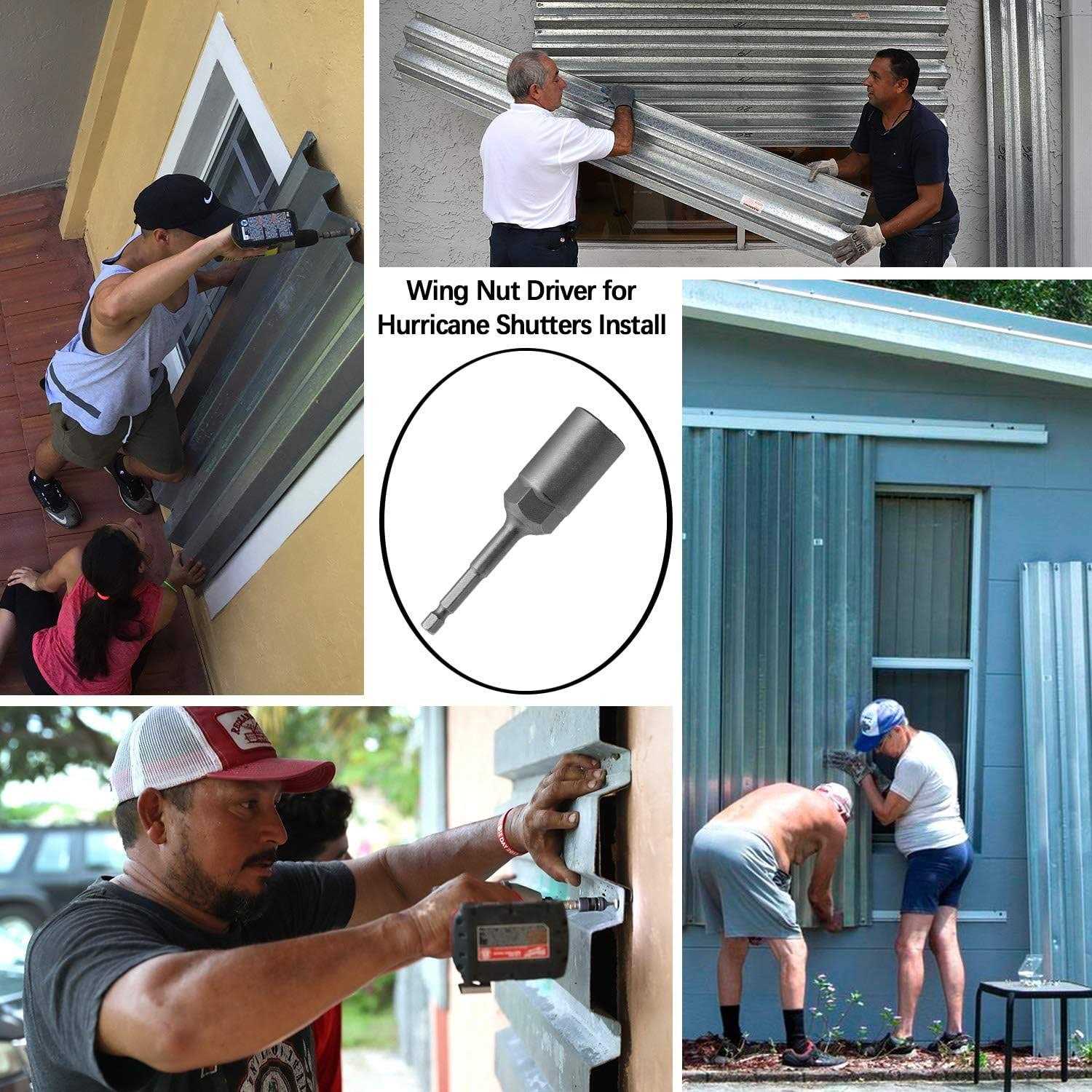 PAGOW Power Wing Nut Driver Set Wing Nut Drill Bit Socket Wrench Tool ...