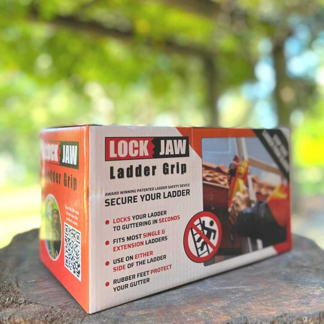 Lock Jaw Ladder Grip Ladder Stabilizer Fits on Gutters in Seconds Slide ...