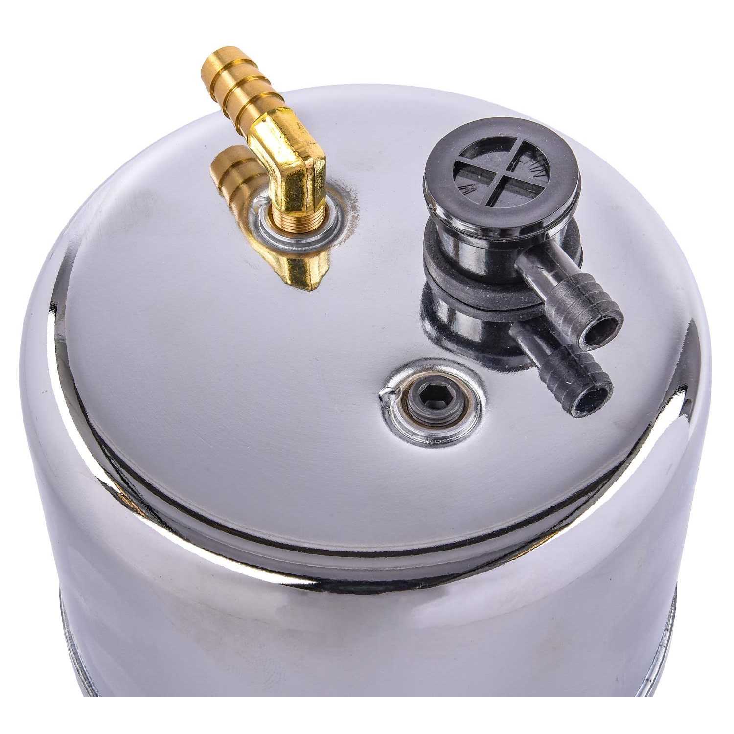 JEGS Vacuum Reserve Canister Steel With Chrome Finish Includes Grommet ...