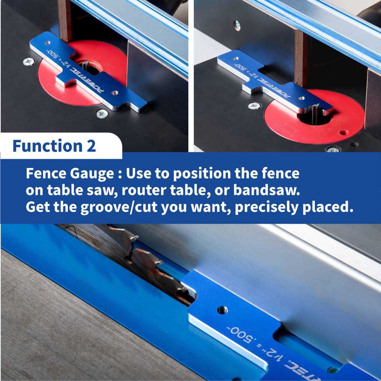 POWERTEC 7pc Set Router Table Setup Bars Aluminum Setup Blocks Height ...