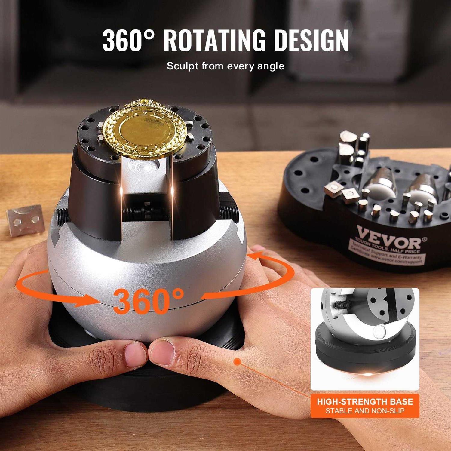 VEVOR Ball Vise 5 Engraving Setting Tool 360°Rotation Engraving Block ...