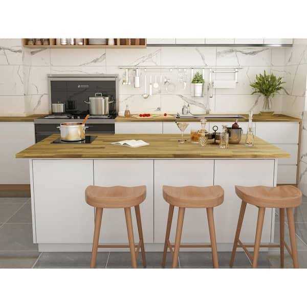 Interbuild Acacia 6 ft. L x D x 1.5 in. T Butcher Block Countertop ...
