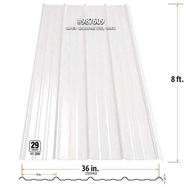 Gibraltar Building Products SM-Rib Galvalume Steel 29-Gauge Roof/Siding ...