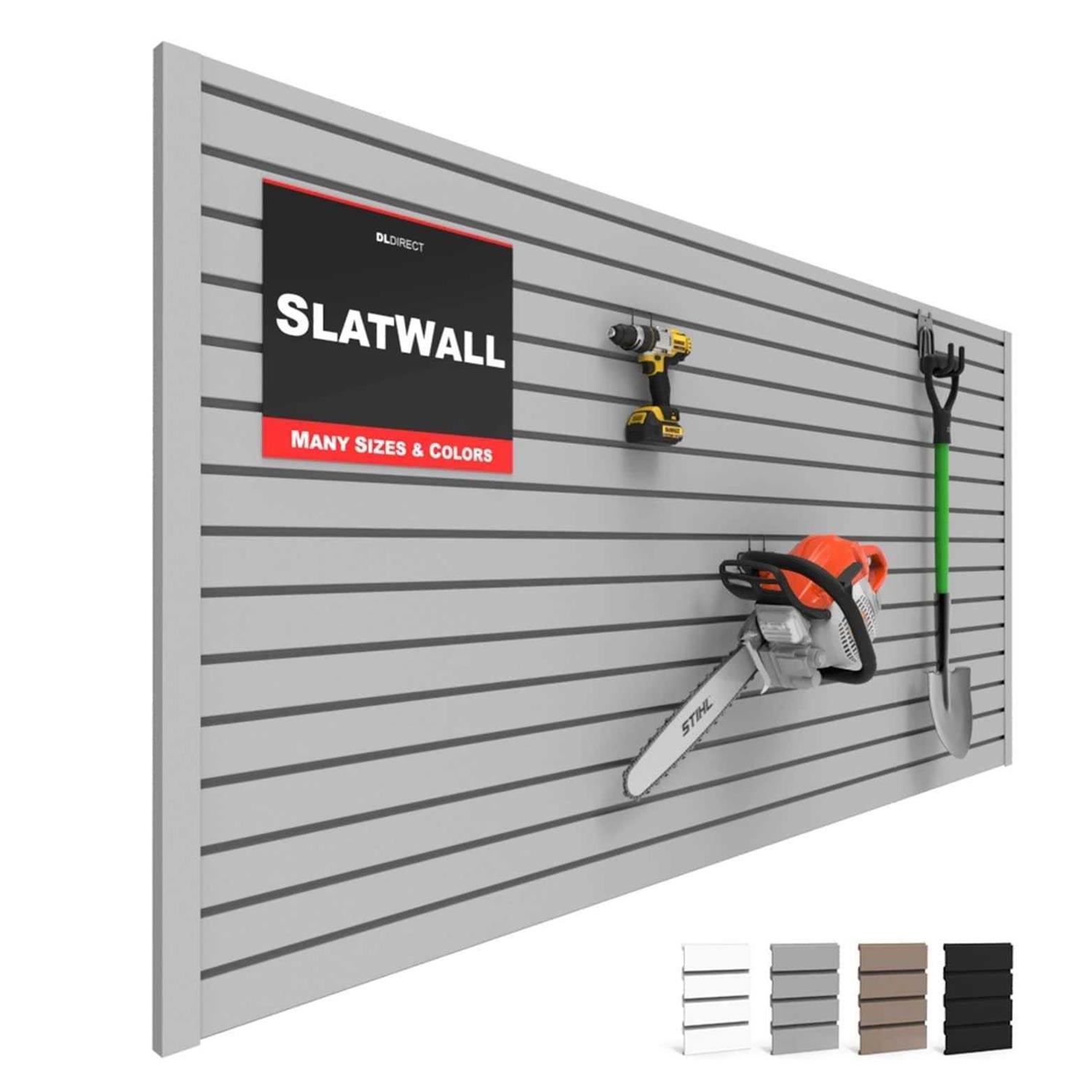 DLDIREcT Slatwall Panel Garage Wall Organizer Heavy Duty Wall Mounted ...