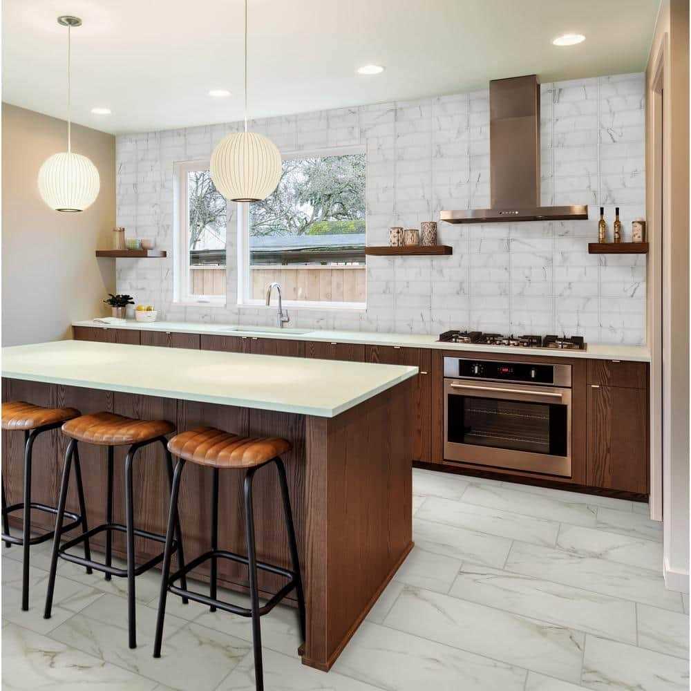 Florida Tile Home Collection Michelangelo Calacatta Rectified 12 in. x ...
