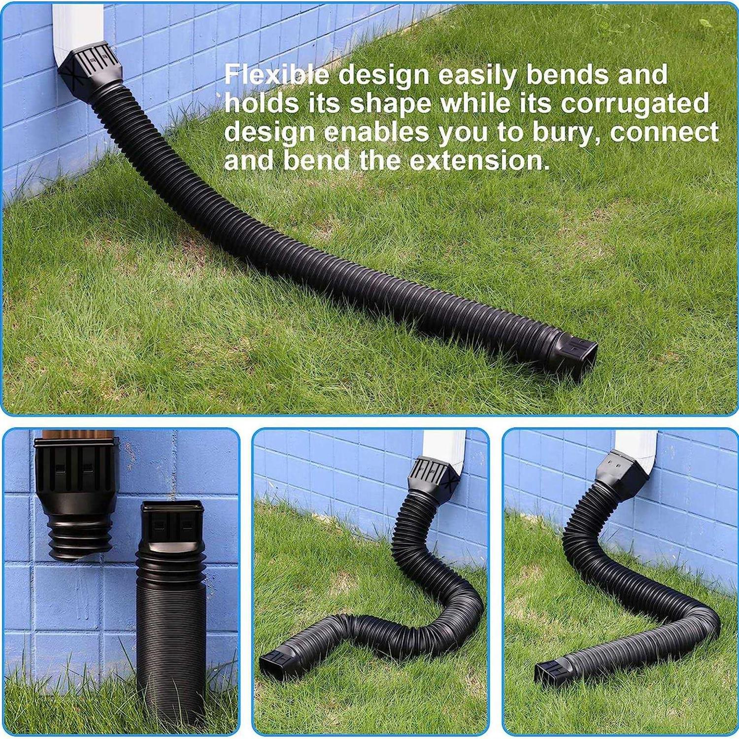 Rodnsurw 2 Pack Flexible Rain Gutter Downspout Extensions,Drain ...
