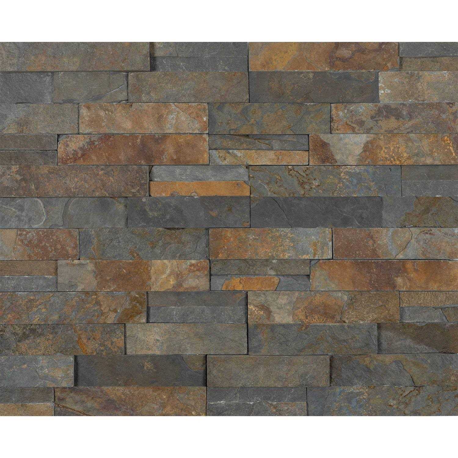 Satori Oxide Ledgestone 6-in x 12-in Natural Stone Slate Stone Look ...