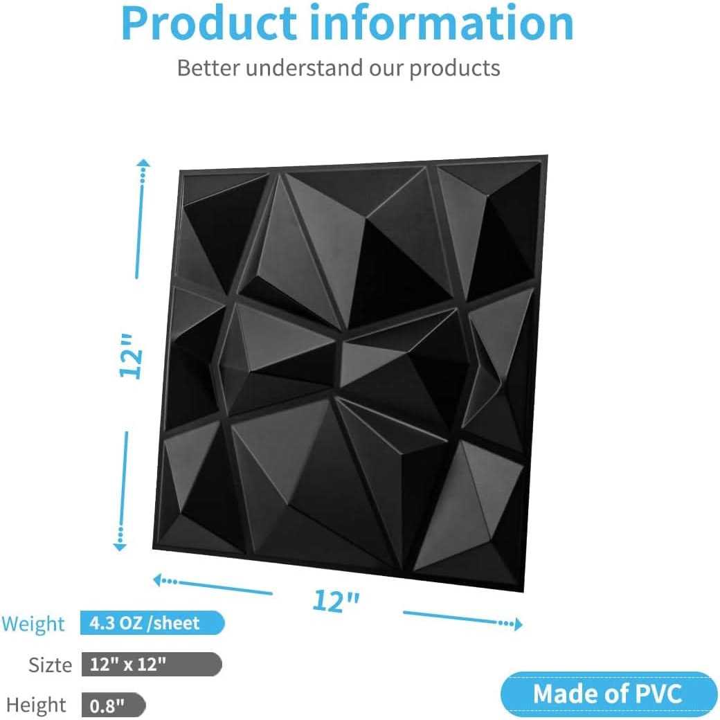 Art3d Decorative 3D Wall Panels in Diamond Design - Hardware&Tools ...