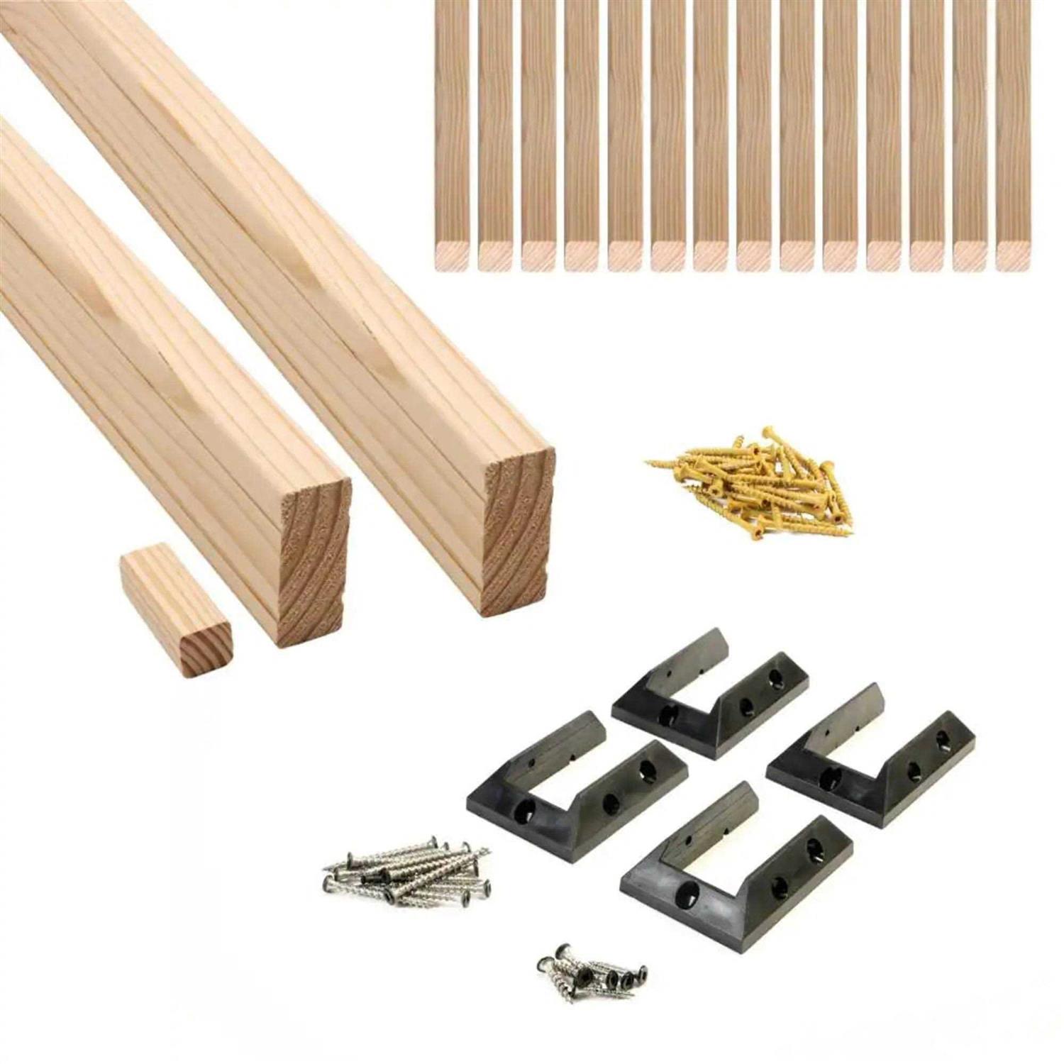 ProWood 6 ft. Wood Railing Kit with Beveled Wood Balusters - Hardware ...