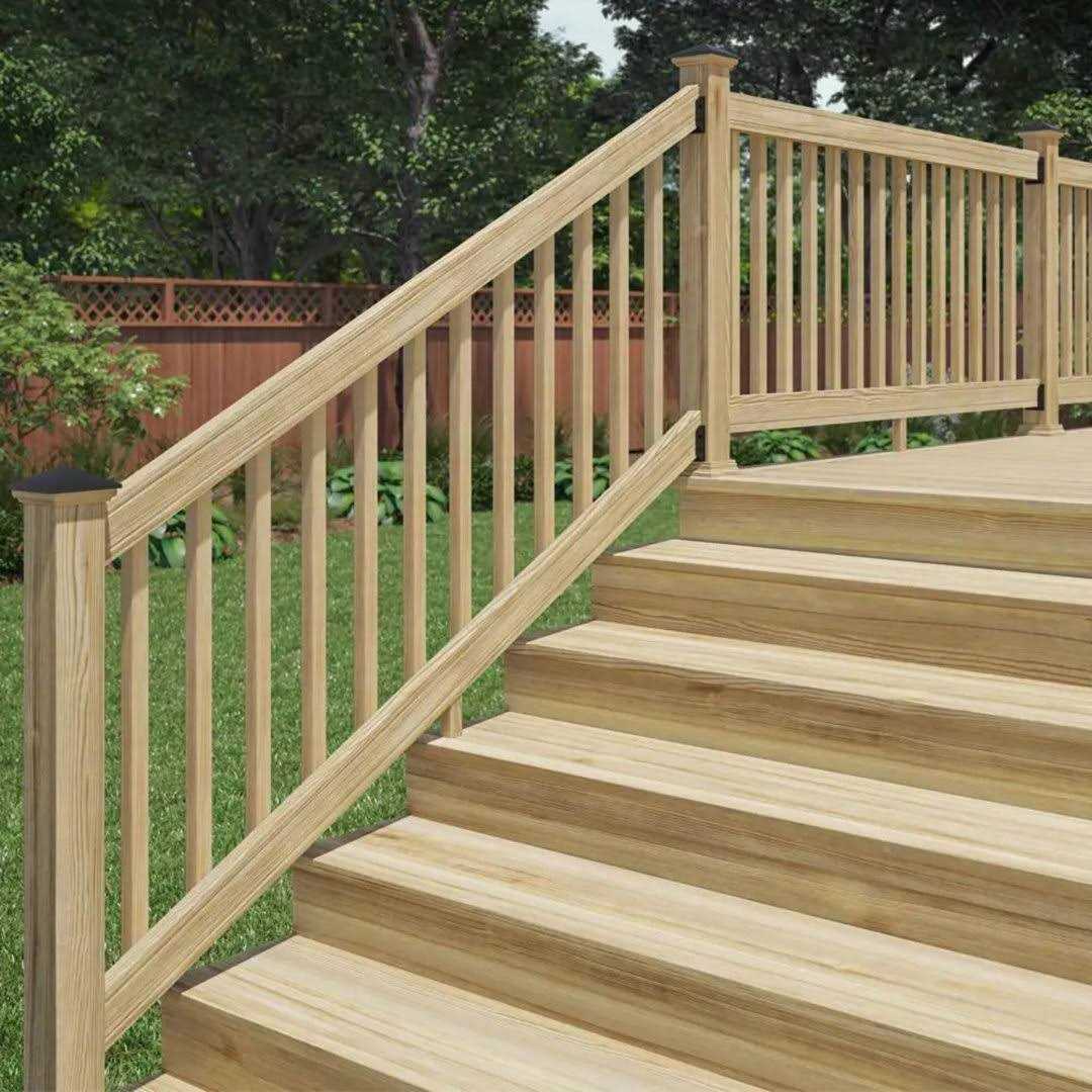 ProWood 6 ft Southern Yellow Pine Stair Rail Kit with B2E Balusters ...