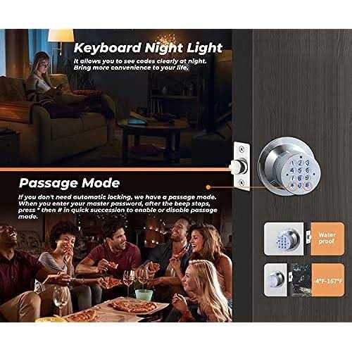 Keyless Electronic Entry Door Knob Keypad Smart Door Knob Interior Door ...