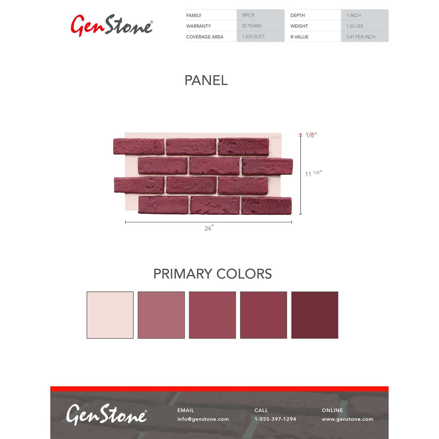 GenStone Faux Brick Panel - Hardware&Tools Online Store